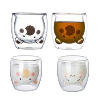 China 200ml Cartoon Borosilicate Personalized Glass Cup For Bar for sale