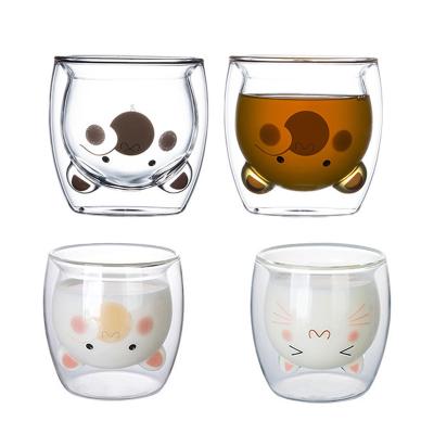 China 200ml Cartoon Borosilicate Personalized Glass Cup For Bar for sale