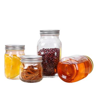 China 750ml 1000ml Round Glass Storage Jar With Airtight Lids for sale