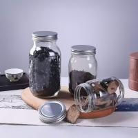 China 750ml 1000ml Round Glass Storage Jar With Airtight Lids for sale