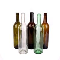 China 500ml 750ml Colored Empty Glass Wine Bottles With Cork Lids for sale