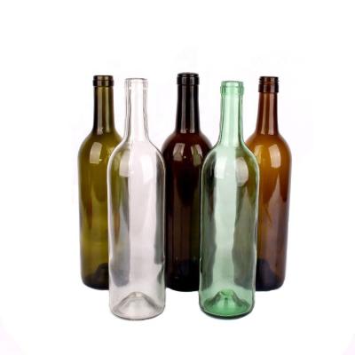 China 500ml 750ml Colored Empty Glass Wine Bottles With Cork Lids for sale