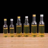 China Liquor Vodka Wine Glass Bottles 50ml Aluminum Lids Empty Whisky Bottle for sale