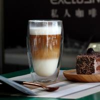 China 450ml 650ml Personalized Glass Cup  Clear Double Wall Glass Mug for sale