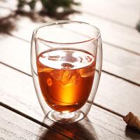 China 450ml 650ml Personalized Glass Cup  Clear Double Wall Glass Mug for sale