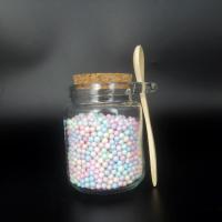 China 250ml Glass Storage Jars Mini Glass Sugar Jar With Wooden Cork Lid for sale