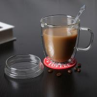 China 350ml Personalized Glass Cup Double Wall Glass Tea Cup Cadmium Free for sale
