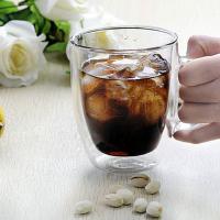 China 350ml Personalized Glass Cup Double Wall Glass Tea Cup Cadmium Free for sale
