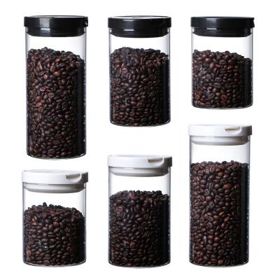 China 650ml 750ml 950ml Food Glass Storage Jars Dia 9.5cm With Plastic Lid for sale