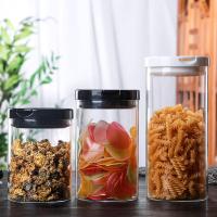 China 650ml 750ml 950ml Food Glass Storage Jars Dia 9.5cm With Plastic Lid for sale
