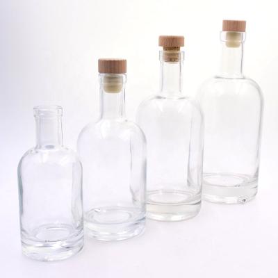 China Sealed Cork Lid Empty Glass Wine Bottles 200ml 500ml Whisky Bottle for sale