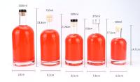 China Sealed Cork Lid Empty Glass Wine Bottles 200ml 500ml Whisky Bottle for sale