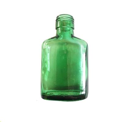 China 100ml 200ml Green Empty Glass Wine Bottles Screw Lid Sealing for sale