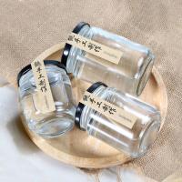 China 350ml 450ml Honey Glass Packaging Jars With Metal Lid for sale