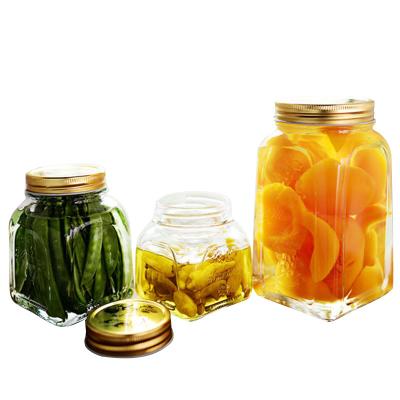 China 500ml 1000ml Food Grade Glass Pickle Jar Eco Friendly 17.2cm Height for sale