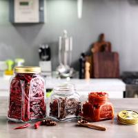China 500ml 1000ml Food Grade Glass Pickle Jar Eco Friendly 17.2cm Height for sale