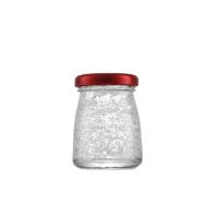China 50ml 75ml Luxury Glass Honey Jars Clear Round Pudding Glass Jar for sale