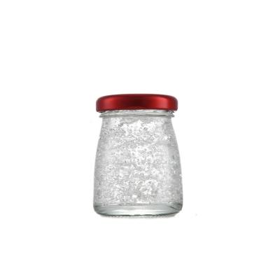 China 50ml 75ml Luxury Glass Honey Jars Clear Round Pudding Glass Jar for sale