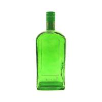 China 750ml Luxury Green Flat Empty Glass Wine Bottles With Screw Lid for sale
