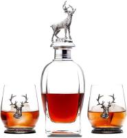 China Bar Party 24oz Whisky Empty Glass Wine Bottles With Glass Tumbler for sale