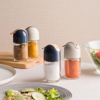 China Seasoning Bottle Glass Spice Jars 100ml Kitchen Salt Pepper Shaker for sale