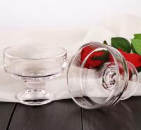 China 200ml Pudding Yogurt Salad Milkshake Cup 10cm Caliber Glass Ice Cream Bowl for sale