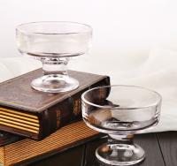 China 200ml Pudding Yogurt Salad Milkshake Cup 10cm Caliber Glass Ice Cream Bowl for sale