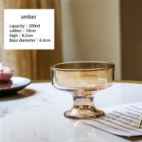 China 200ml Pudding Yogurt Salad Milkshake Cup 10cm Caliber Glass Ice Cream Bowl for sale