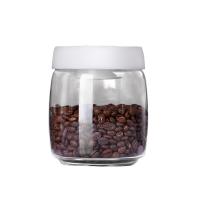 China 400ml Food Glass Storage Jars Vacuum Sealer Kitchen Storage Jars With Press Lid for sale