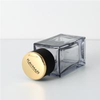 China Luxury Square 50ml Perfume Cosmetic Glass Bottles With Spray Cap for sale