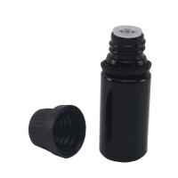 China 10ml 30ml Cosmetic Black Glass Dropper Bottle With Screw Cap for sale
