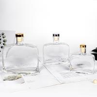 China Transparent 300ml 500ml Empty Glass Wine Bottles Embossing Electroplating for sale