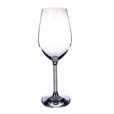 China Long Stem Wine Glasses Vintage 350ml 470ml Polished Embossed Wine Goblets for sale