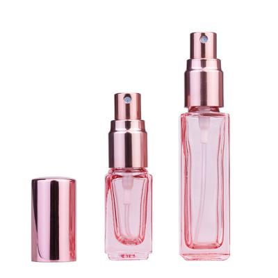 China Luxury 10ml 30ml Empty Cosmetic Glass Bottles Pink Glass Perfume Bottles for sale