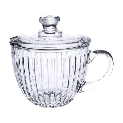 China Eco Friendly Personalized Glass Cup 400ml Glass Breakfast Cup Lead Free for sale