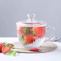 China Eco Friendly Personalized Glass Cup 400ml Glass Breakfast Cup Lead Free for sale
