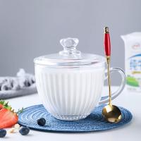 China Eco Friendly Personalized Glass Cup 400ml Glass Breakfast Cup Lead Free for sale