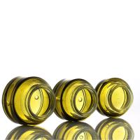 China 30g 50g Slant Shoulder Cosmetic Glass Jars Hot Stamping Glass Eye Cream Jar for sale
