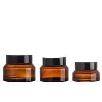China Amber Oblique Shoulder Eye Cream Glass Jars 15g 30g 50g for sale