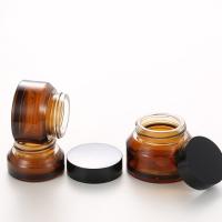 China Amber Oblique Shoulder Eye Cream Glass Jars 15g 30g 50g for sale