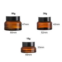 China Amber Oblique Shoulder Eye Cream Glass Jars 15g 30g 50g for sale