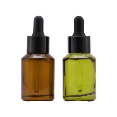 China 30ml Cosmetic Glass Dropper Bottle Stamped Essential Oil Bottle With Screw Cap for sale