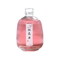 China Vertical Stripe Empty Glass Wine Bottles 375ml 500ml Plum Wine Bottle With Corks for sale