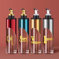 China Empty Round Kitchen Oil Dispenser Glass Bottle 380ml 650ml for sale