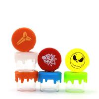 China Airtight Leakproof 5ml Silicone Lid Glass Spice Jars Round Shape for sale