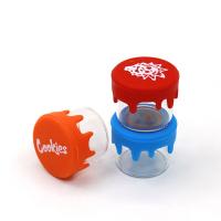 China Airtight Leakproof 5ml Silicone Lid Glass Spice Jars Round Shape for sale