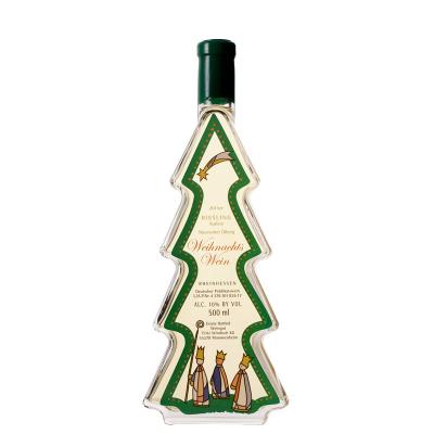 China BPA Free Empty Glass Drink Bottles 500ml Christmas Tree Glass Bottle for sale