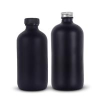 China Round Glass Drink Bottles 750ml 1000ml Empty Clear Boston Glass Bottles for sale