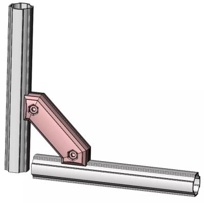 China 45 Degree Double Side Aluminum Tubing Joints AL - 4 Diagonal Brace Pipe Connector for sale