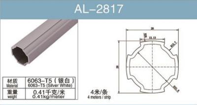 China 6063-T5 Aluminum Alloy Tube Thickness 1.7mm Silver White 4m/Bar AL-2817 for sale